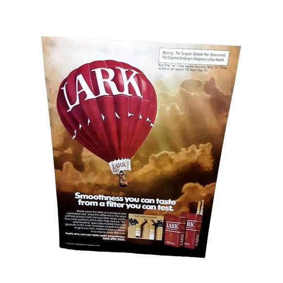 Other | 1974 Lark Cigarettes Air Balloon Vintage Print Ad 7s | Poshmark